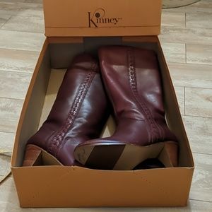Kinney | Shoes | Vintage Kinney Leather Maroon Boots | Poshmark